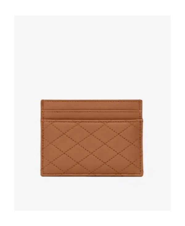 Saint Laurent Gaby Card Case In Quilted Lambskin