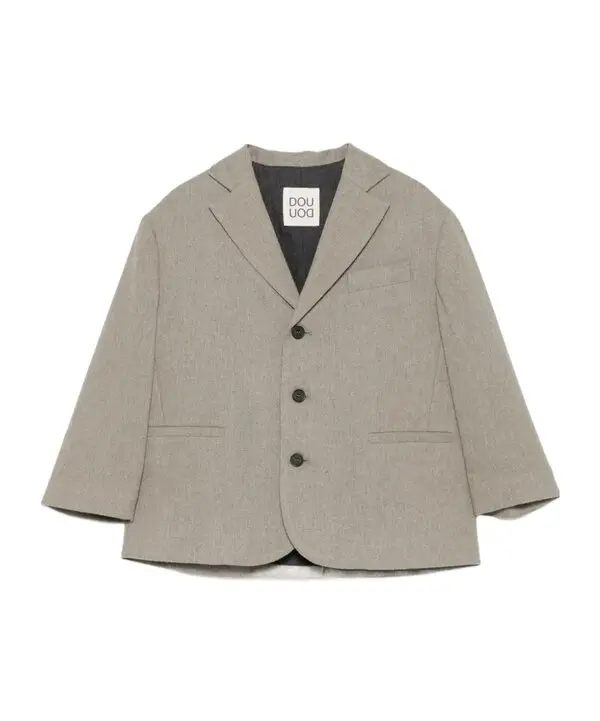 DOUUOD Single-breasted Notched-lapel Jacket