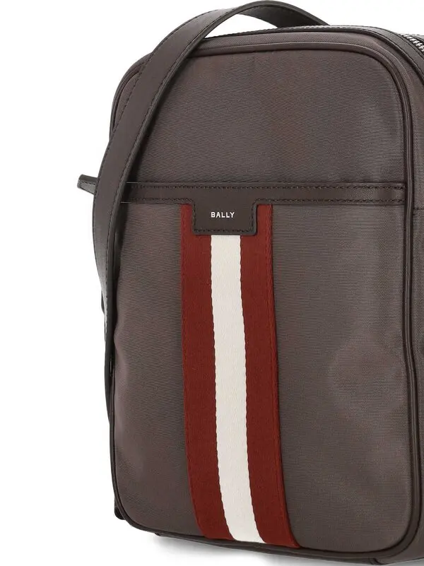 Bally Logo Printed Striped Messenger Bag