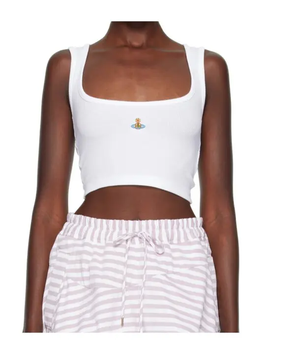 VIVIENNE WESTWOOD Cropped Logo Tank Top - No