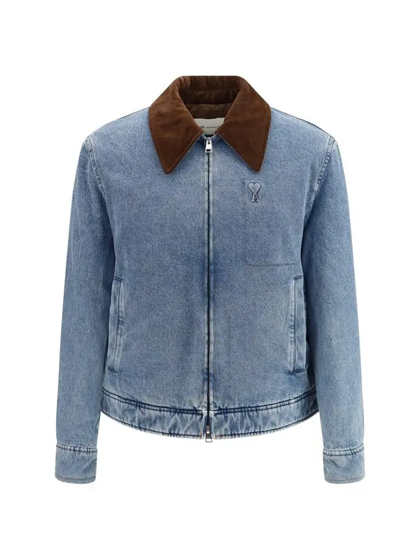 AMI Paris De Coeur Denim Jacket - Blue