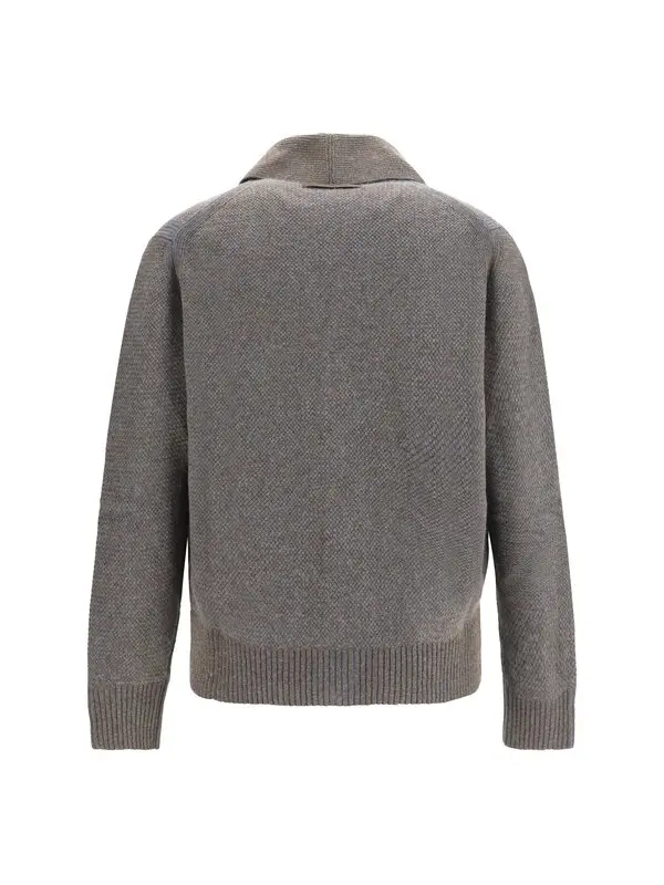 Zegna Cashmere And Wool V-neck Cardigan - Brown