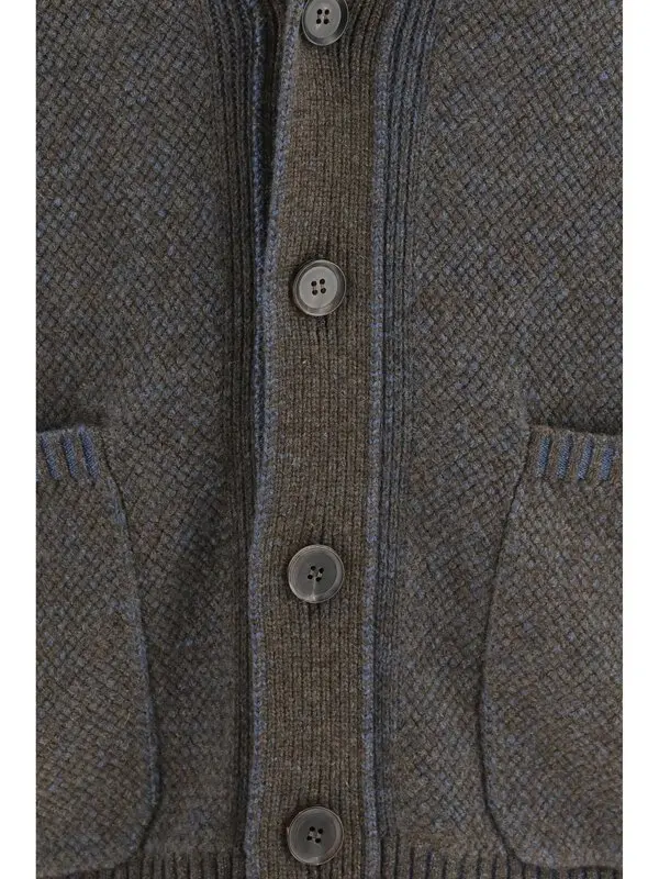 Zegna Cashmere And Wool V-neck Cardigan - Brown
