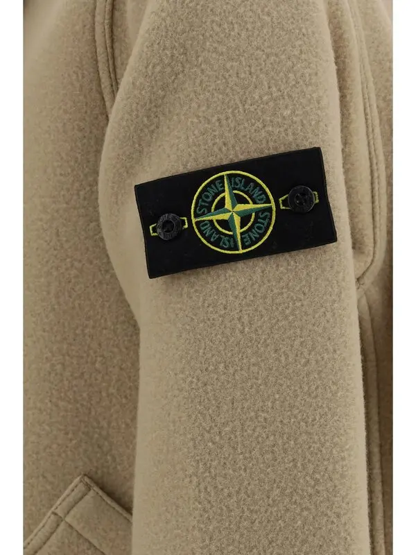 Stone Island Wool And Cashmere Jacket With Wooden Buttons