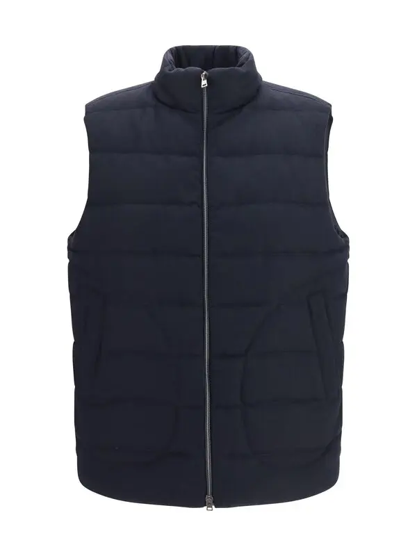 Herno Wool-blend Vest - Blue