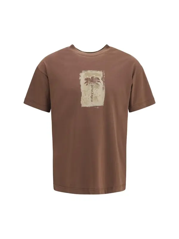 Palm Angels Palm Tree Cotton T-shirt - Brown