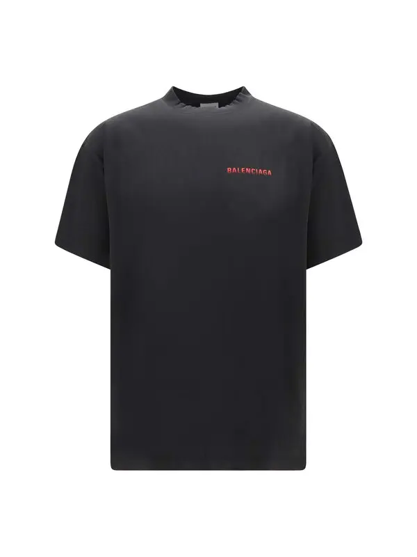 Balenciaga Cotton Logo T-shirt - Black
