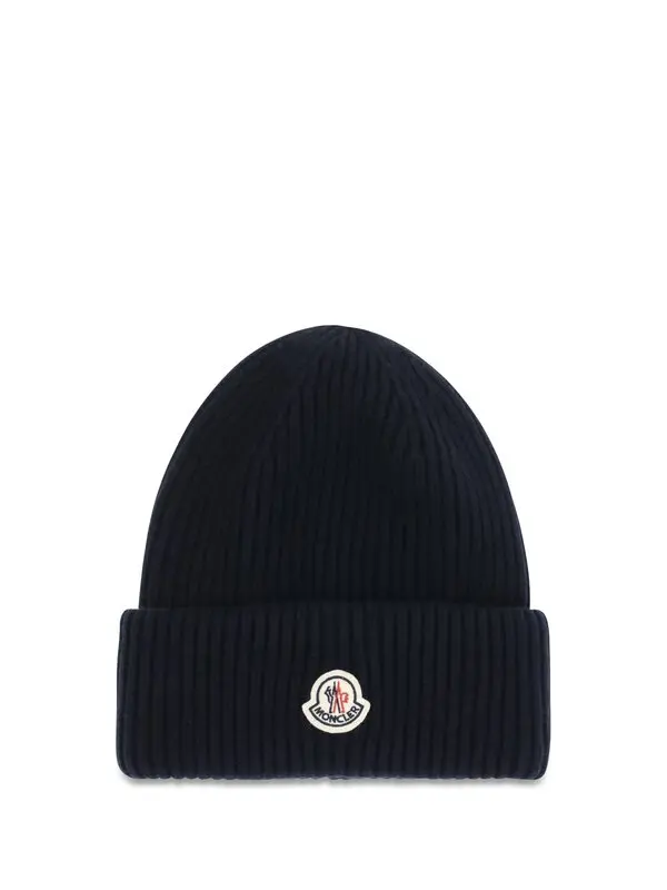 Moncler Wool And Cashmere-blend Beanie - Blue