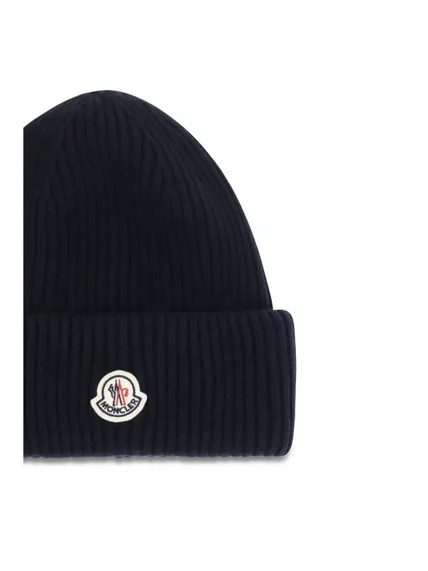 Moncler Wool And Cashmere-blend Beanie - Blue