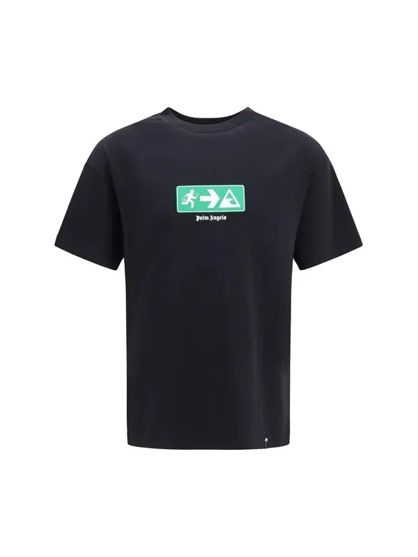 Palm Angels Street Signals Cotton T-shirt - Black