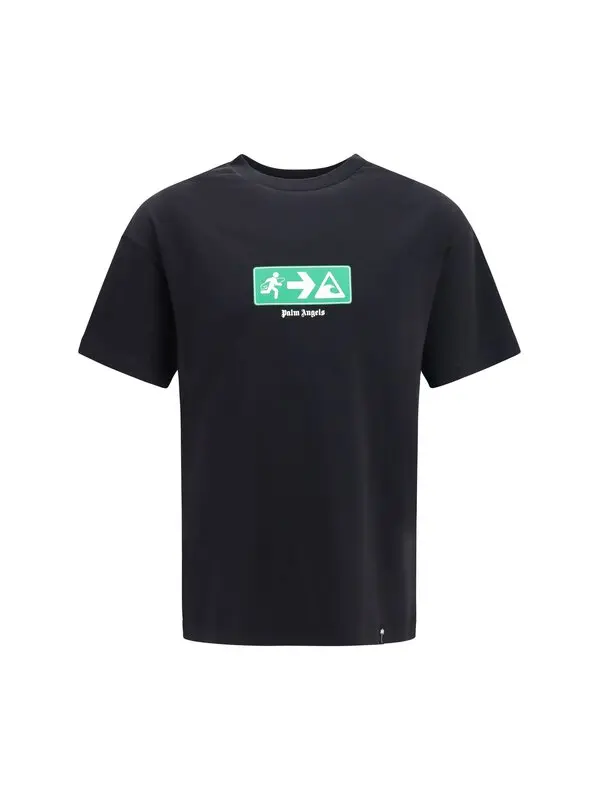 Palm Angels Street Signals Cotton T-shirt - Black
