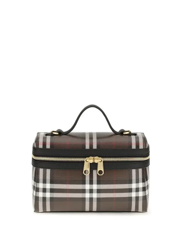 Burberry Vanity Check Handbag - Brown