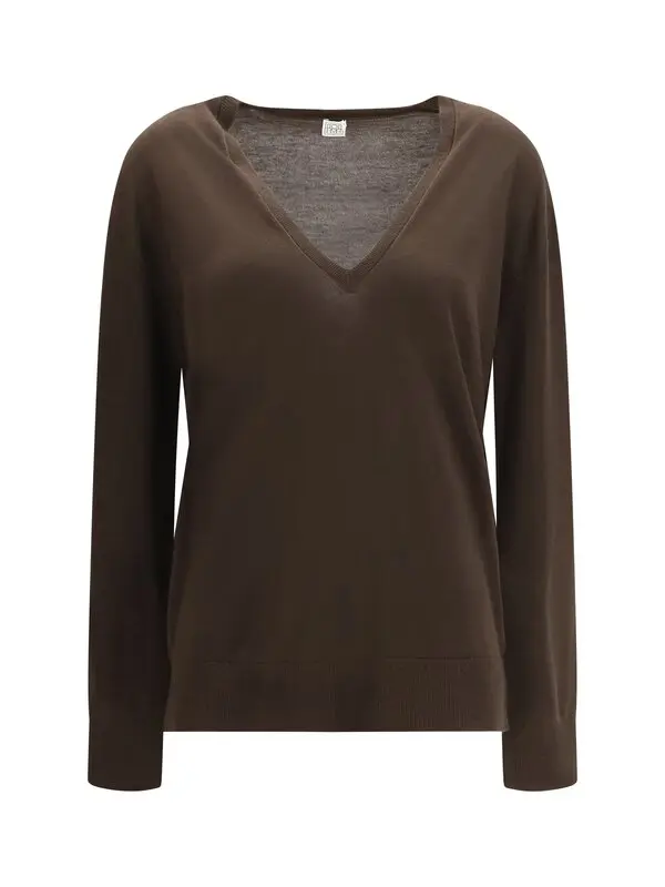 TOTEME V-neck Cashmere-blend Sweater - Brown