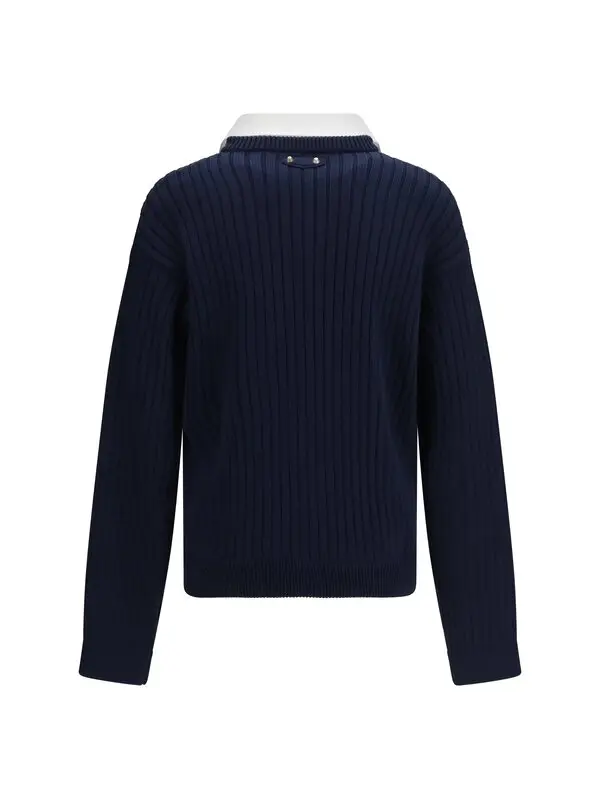Balenciaga Cotton Sweater With Shirt Details
