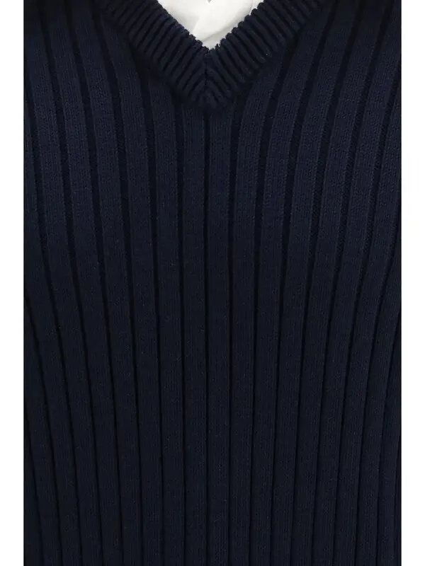 Balenciaga Cotton Sweater With Shirt Details