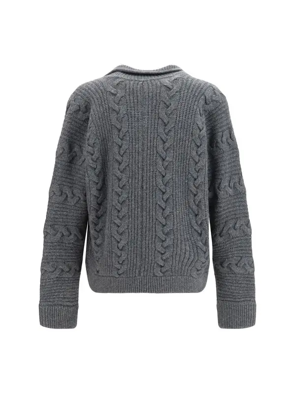 Versace Knitted Button Cardigan - Gray