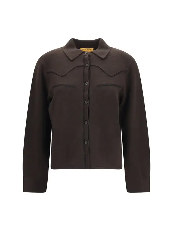 Guest In Residence Cropped Western Cashmere Shirt - Brown