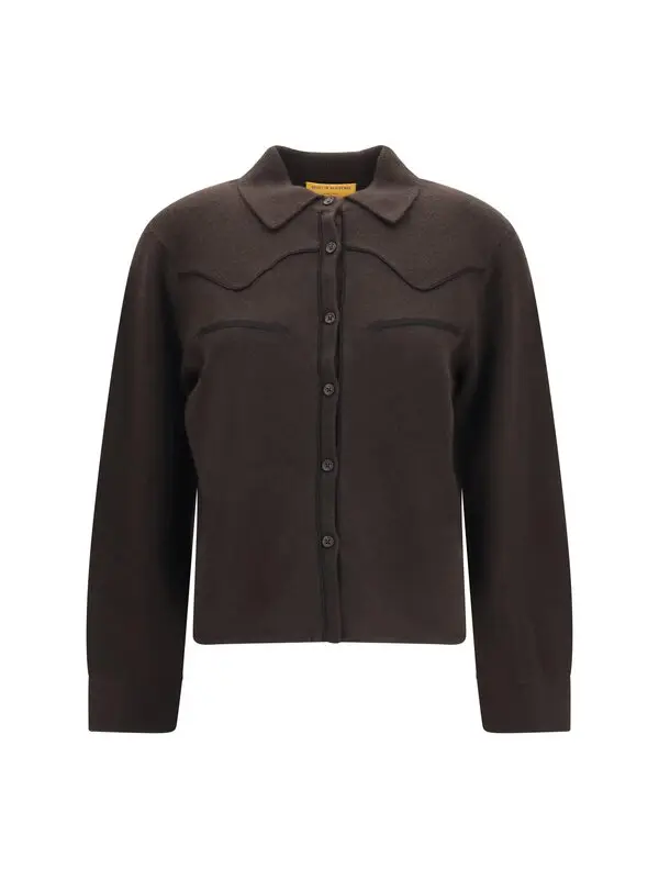 Guest In Residence Cropped Western Cashmere Shirt - Brown