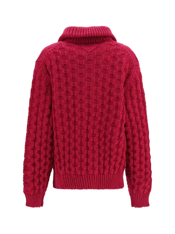 Prada Aran Wool Zip Cardigan