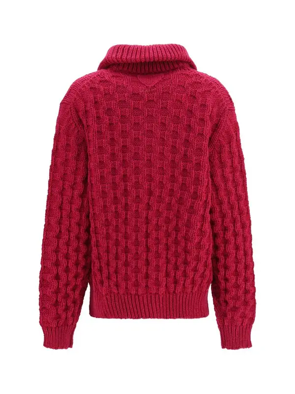 Prada Aran Wool Zip Cardigan