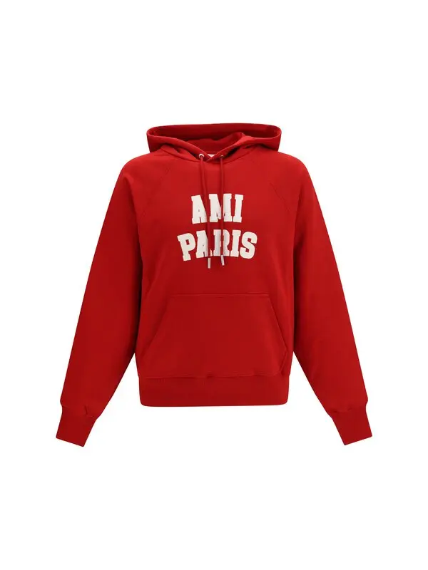AMI Paris Embroidered Cotton Hoodie