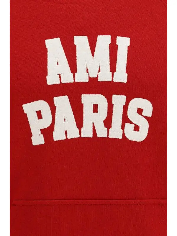 AMI Paris Embroidered Cotton Hoodie