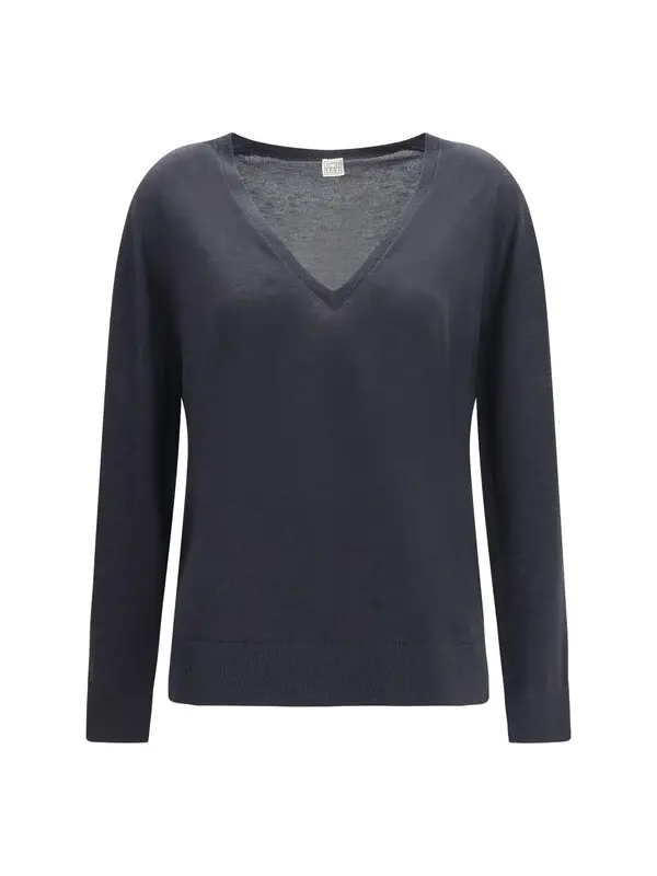 TOTEME V-neck Cashmere-blend Sweater - Gray