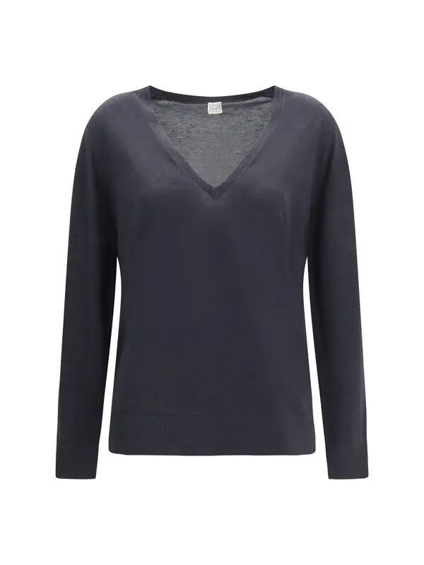 TOTEME V-neck Cashmere-blend Sweater - Gray