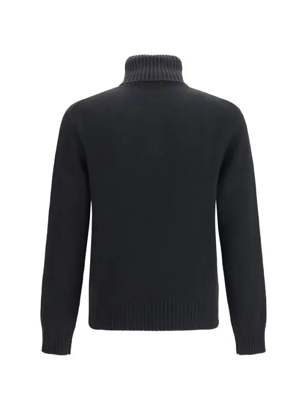 AMI Paris Embroidered Logo High-neck Sweater - Black
