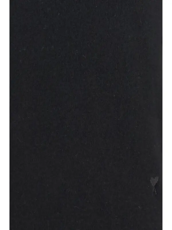 AMI Paris Embroidered Logo High-neck Sweater - Black
