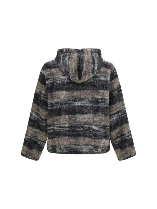 Our Legacy Hooded Checked Knit Sweatshirt