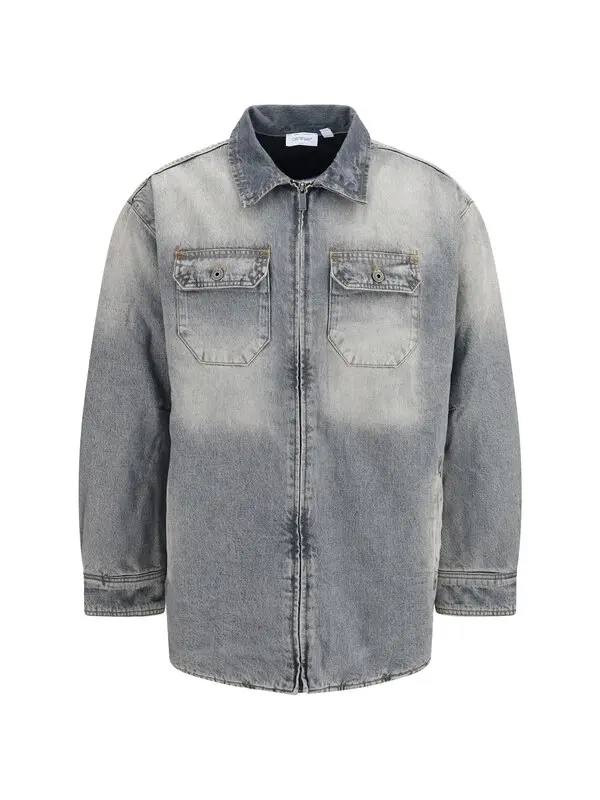 Off-White Oversized Workwear Denim Shirt - Gray
