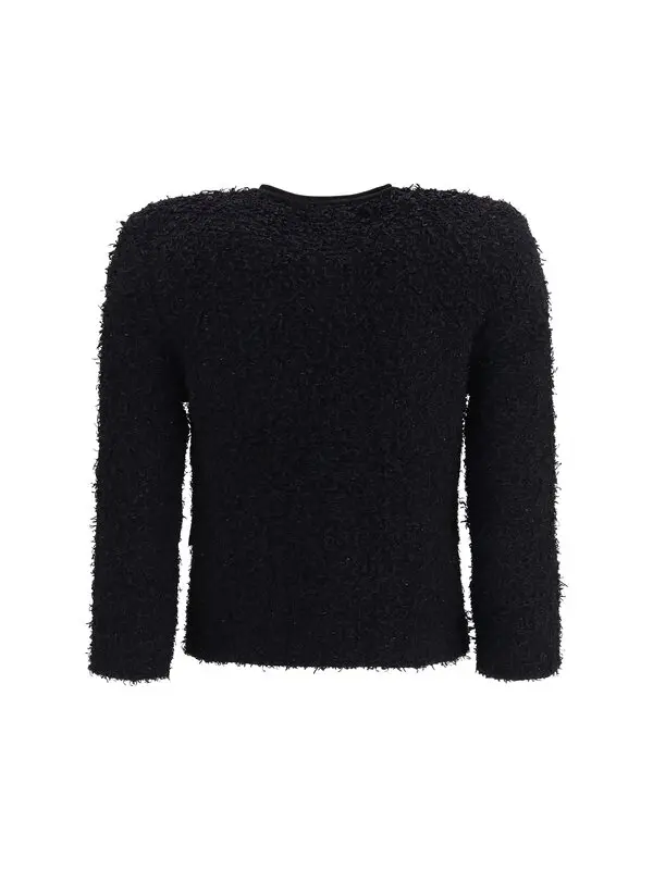 Balmain Double-breasted Tweed Cropped Jacket With Logo Buttons