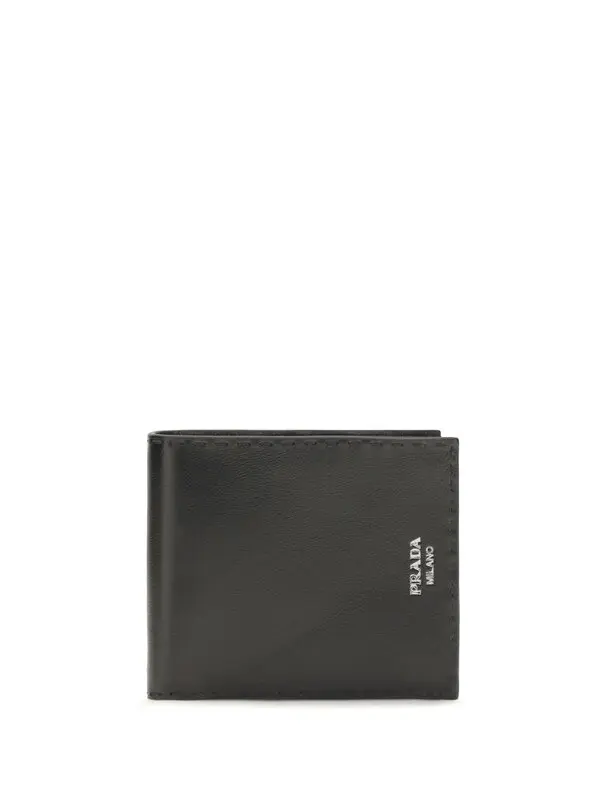 Prada Antiqued Leather Wallet - Black