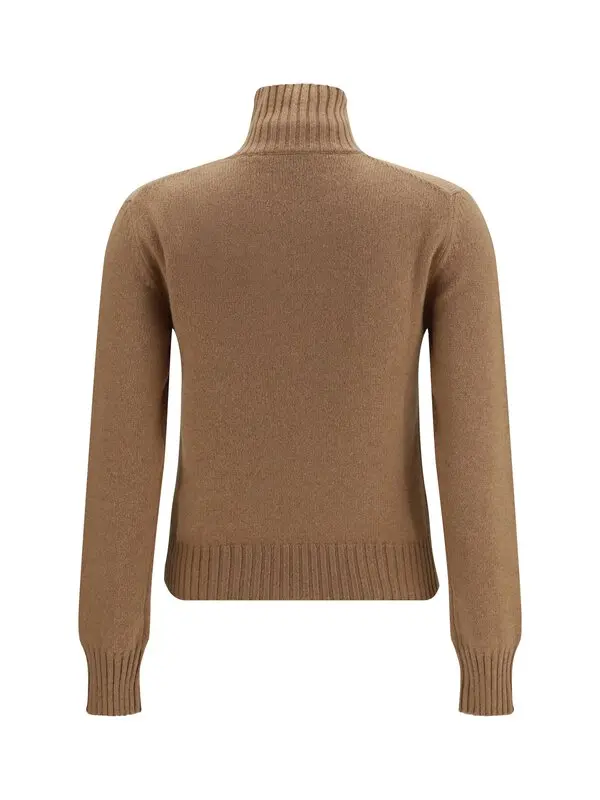 AMI Paris De Coeur Turtleneck Sweater - Brown