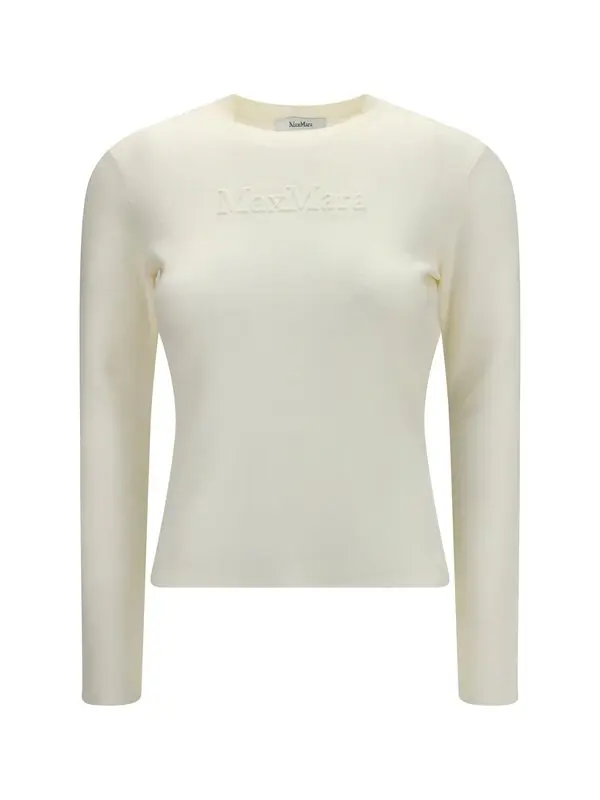 Max Mara Manto Long-sleeve Wool Sweater - White