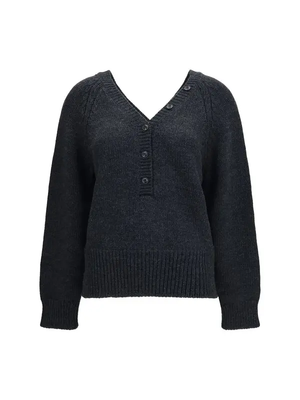 Our Legacy Country Henley Merino Cardigan - Gray