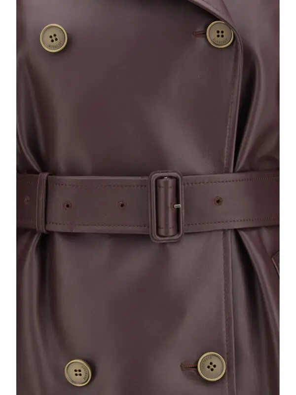 Burberry Short Leather Trench Coat