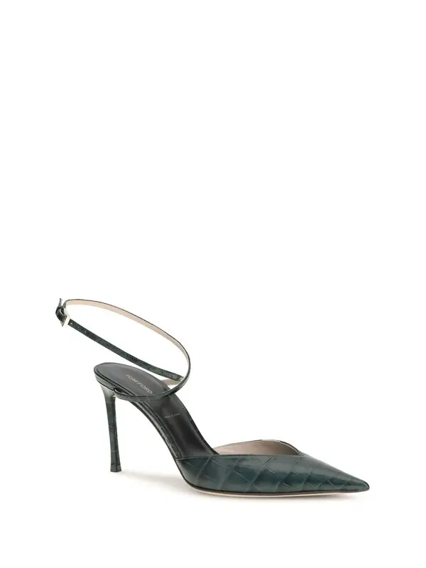 TOM FORD Crocodile-print Leather Pumps - Green