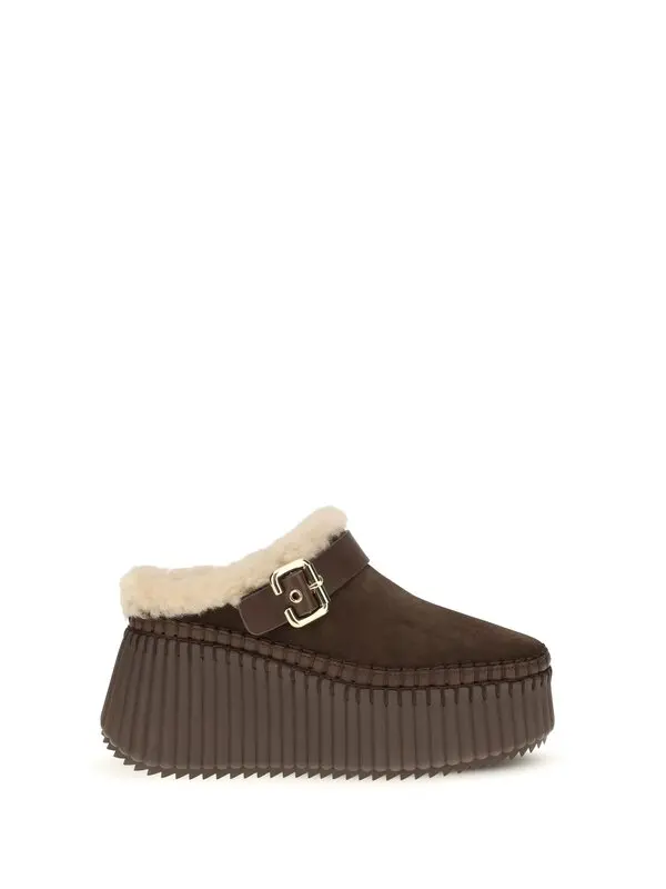 Chloé Nama Wedge Mules