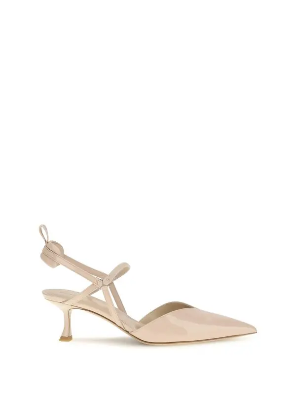 Fendi Patent Leather Colibrì Slingback Pumps - Cream