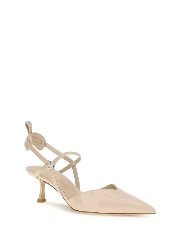 Fendi Patent Leather Colibrì Slingback Pumps - Cream