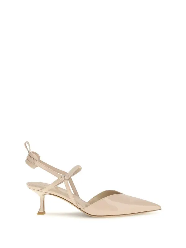 Fendi Patent Leather Colibrì Slingback Pumps - Cream