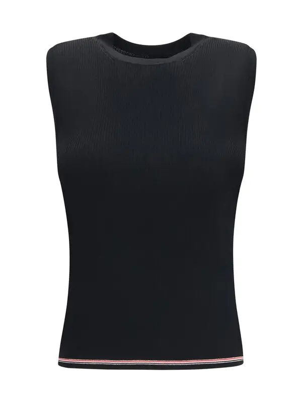 Thom Browne Rwb Merino Wool Top - Black