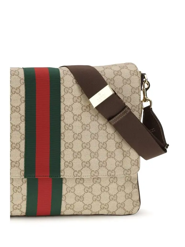 Gucci Medium Web Stripe Shoulder Bag - Cream