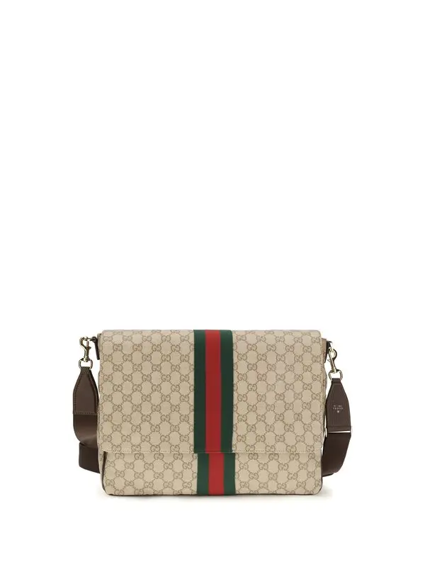 Gucci Medium Web Stripe Shoulder Bag - Cream