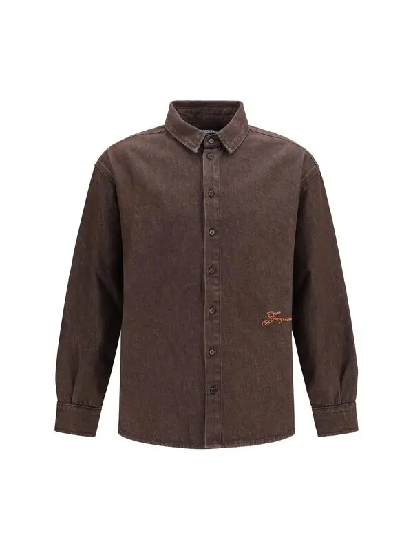 Jacquemus Simon De-nîmes Denim Shirt - Brown