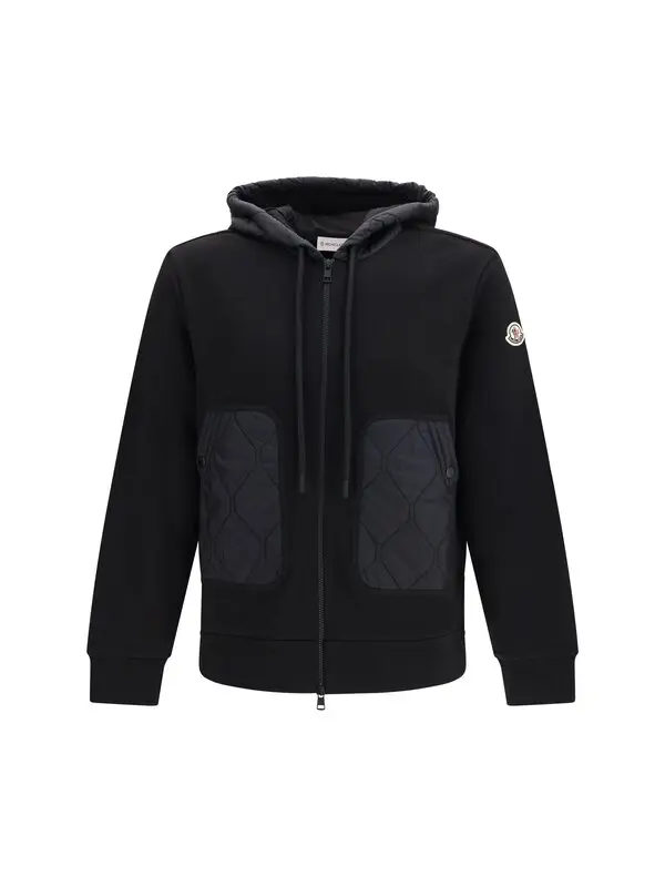 Moncler Hooded Zip-up Sweatshirt - Black