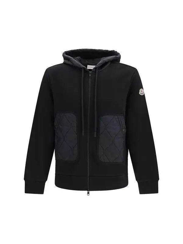 Moncler Hooded Zip-up Sweatshirt - Black
