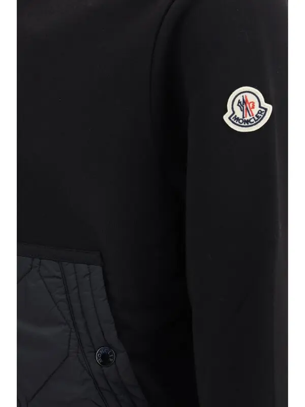 Moncler Hooded Zip-up Sweatshirt - Black